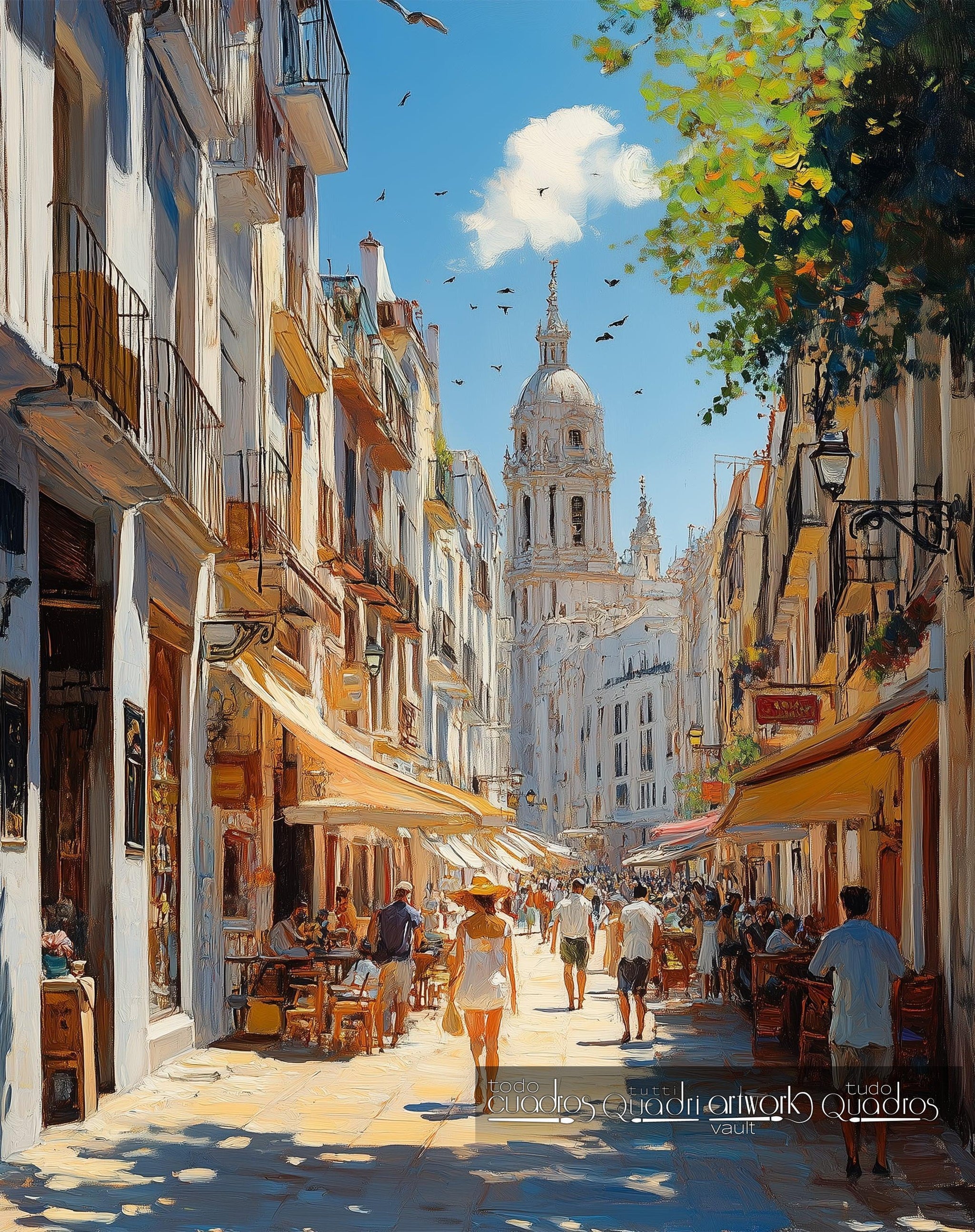 Cidade de Sol e Cal, quadro a óleo em estilo moderno de Sorolla