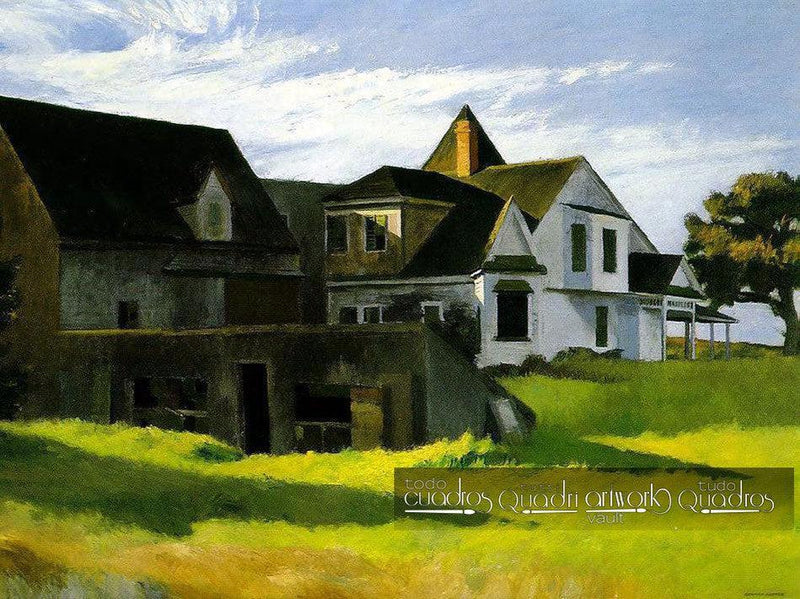 "Pôr do Sol em Cape Cod" de Hopper, quadro de paisagem, cópia.